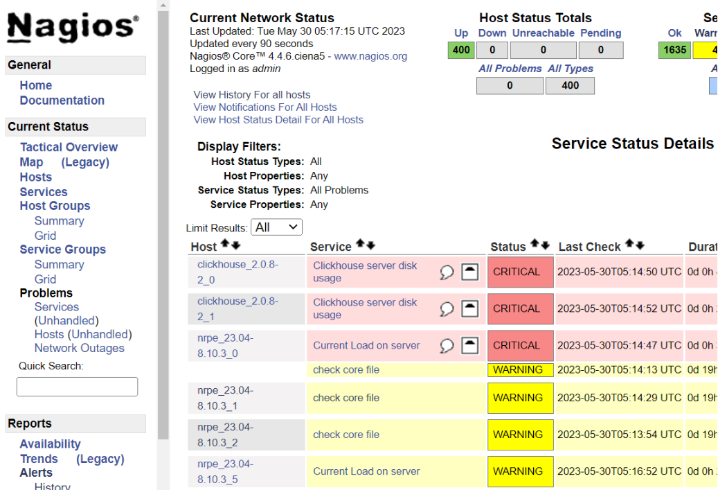 MCP: Warnings related to core file under Nagios