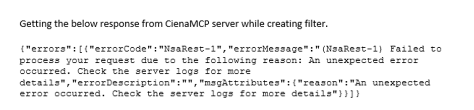 Mcp Create Alarm Filter Api Post Nsa Api V20 Alarms Filter Fails