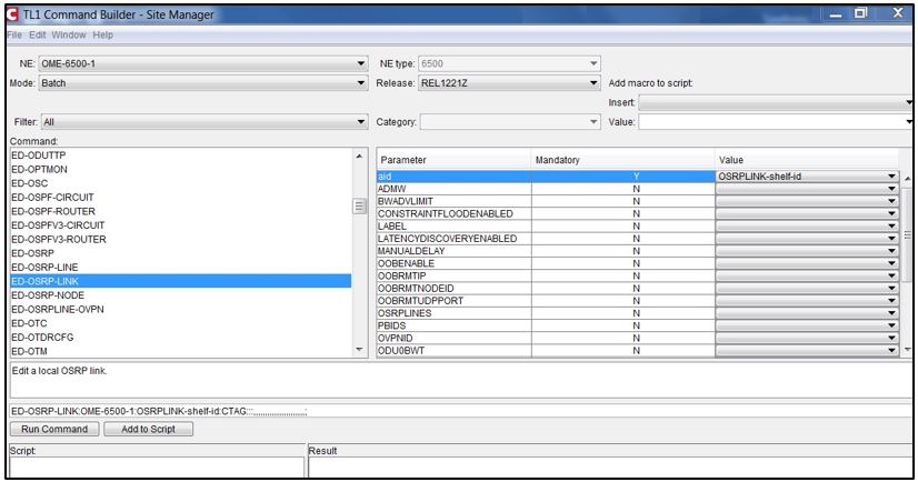 OME 6500: Editing an OSRP link to correct the One Way Inside state
