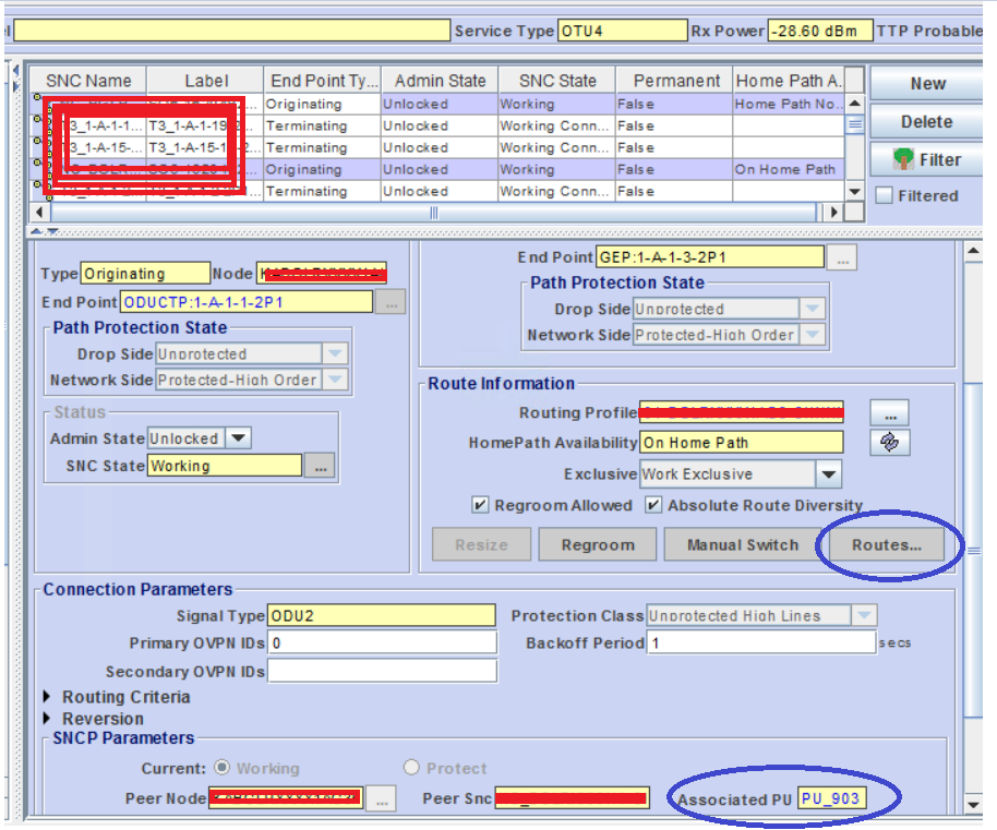 CN 5400 : Unidirectional errors on the drop port of service
