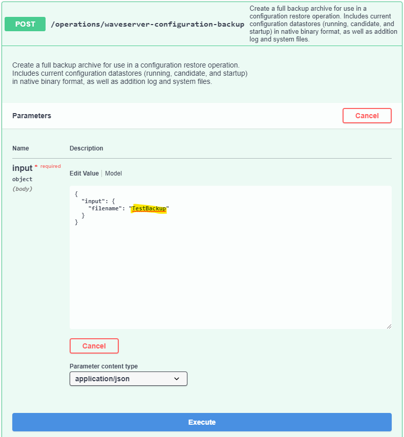 MCP - How to test WaveServer 5 backup directly on WS5 rest interface