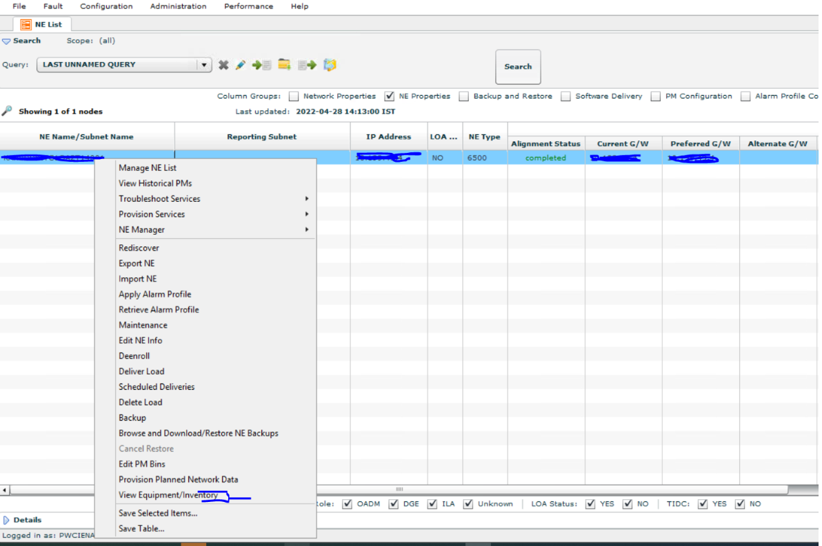 OME6500: How to check inventory details from 1 Control || if node is ...