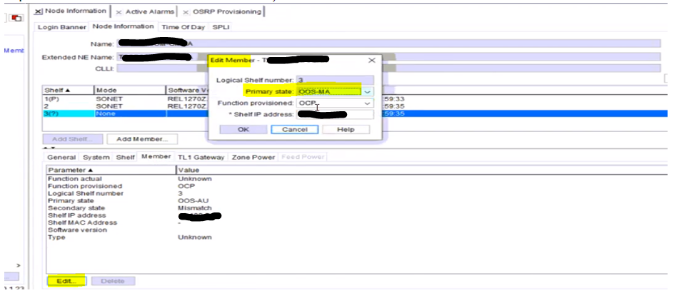 Ome 6500 How To Clear Member Shelf Unknown Alarm