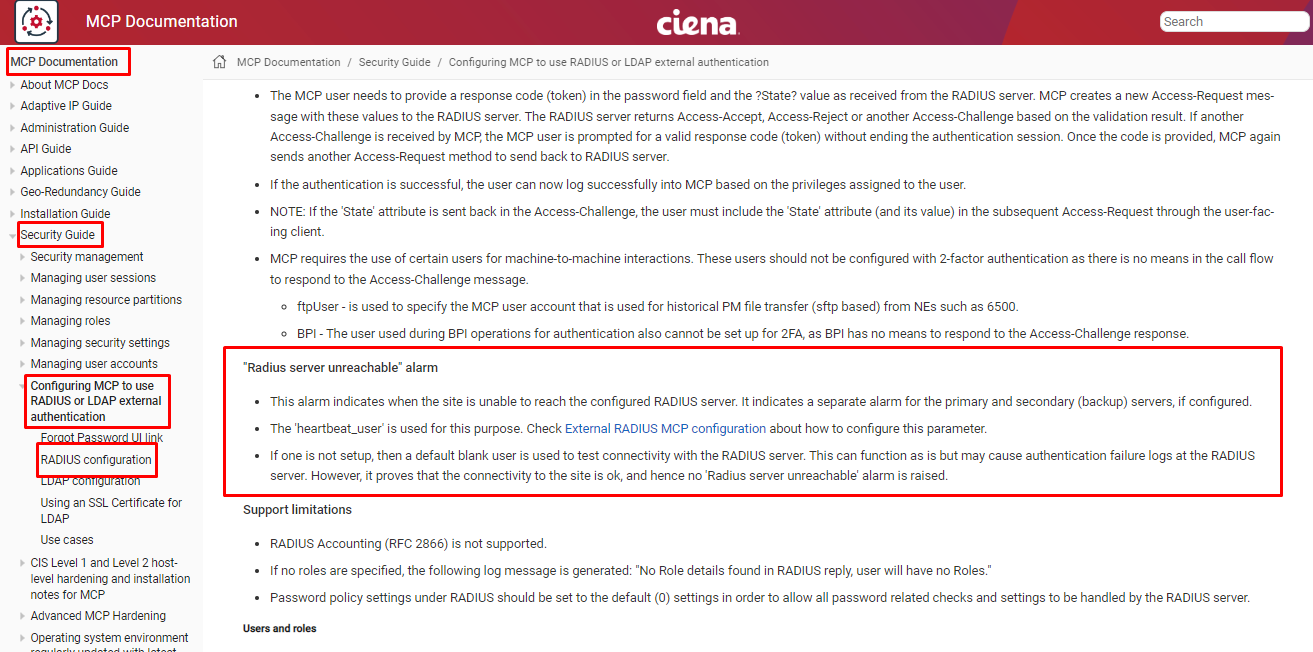 MCP - Authentication failure from MCP servers on external RADIUS server every 30 seconds.