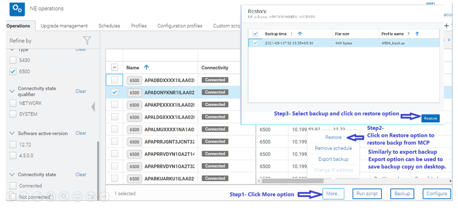 Mcp How To Restore A 6500 Backup