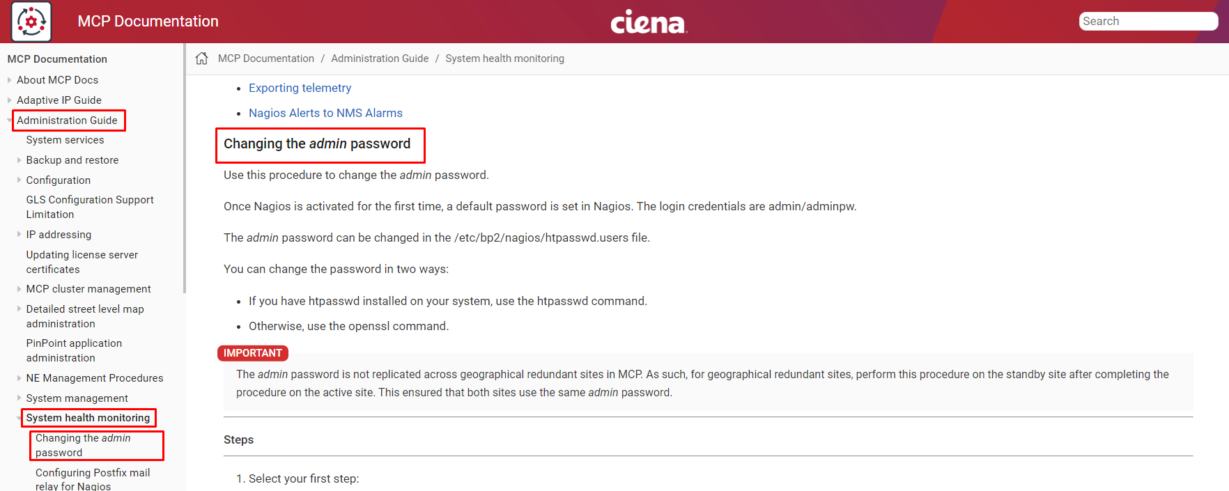MCP:How to reset Nagios admin password