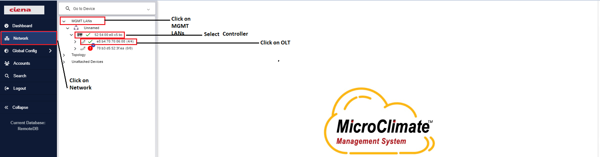 MCMS: How to perform OLT and ONU reset using MCMS manager