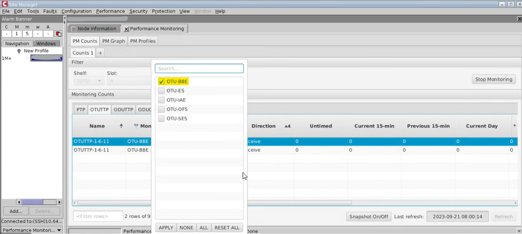 Mcp Cv Otuodu Near End And Far End Pm Parameters Are Visible In Mcp