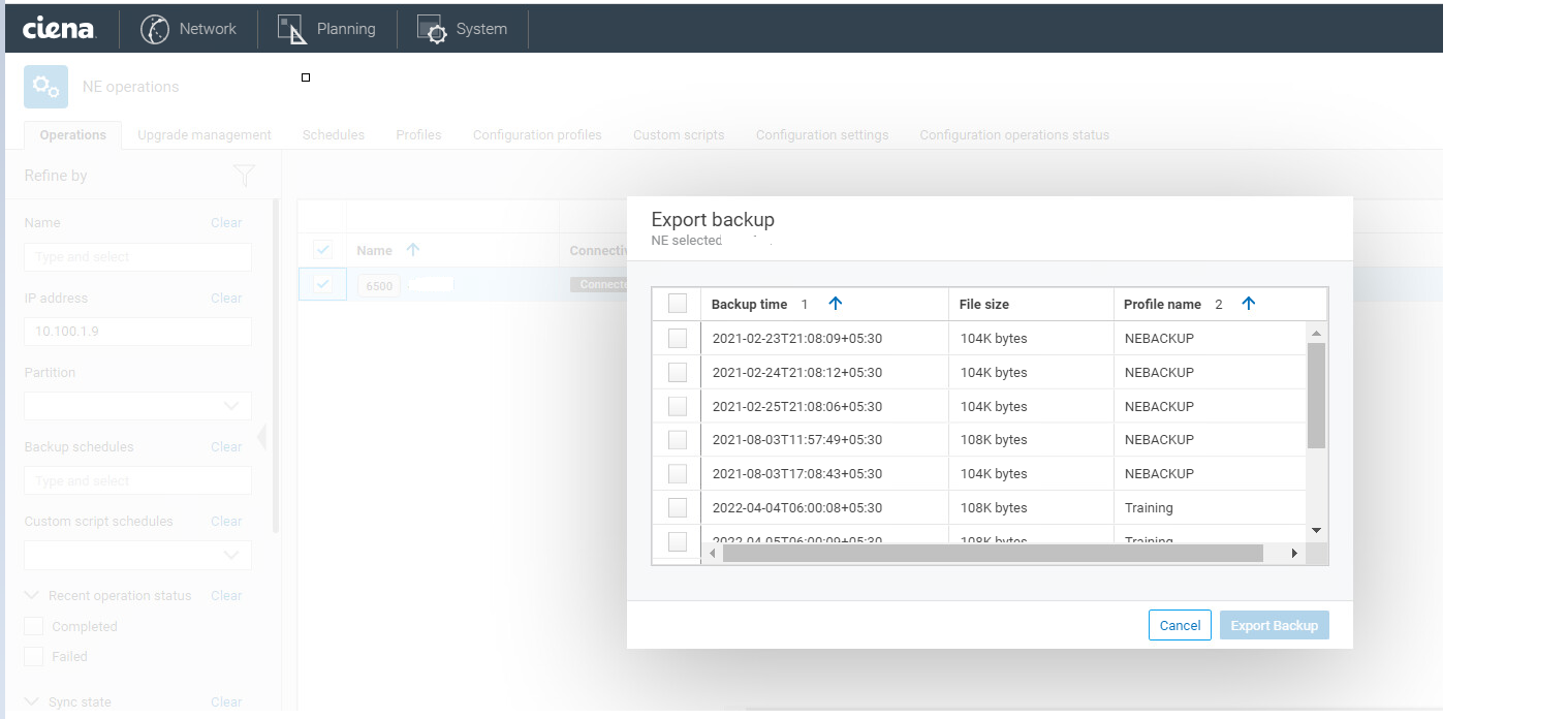 MCP: How to fetch DB from MCP and restore it on 6500