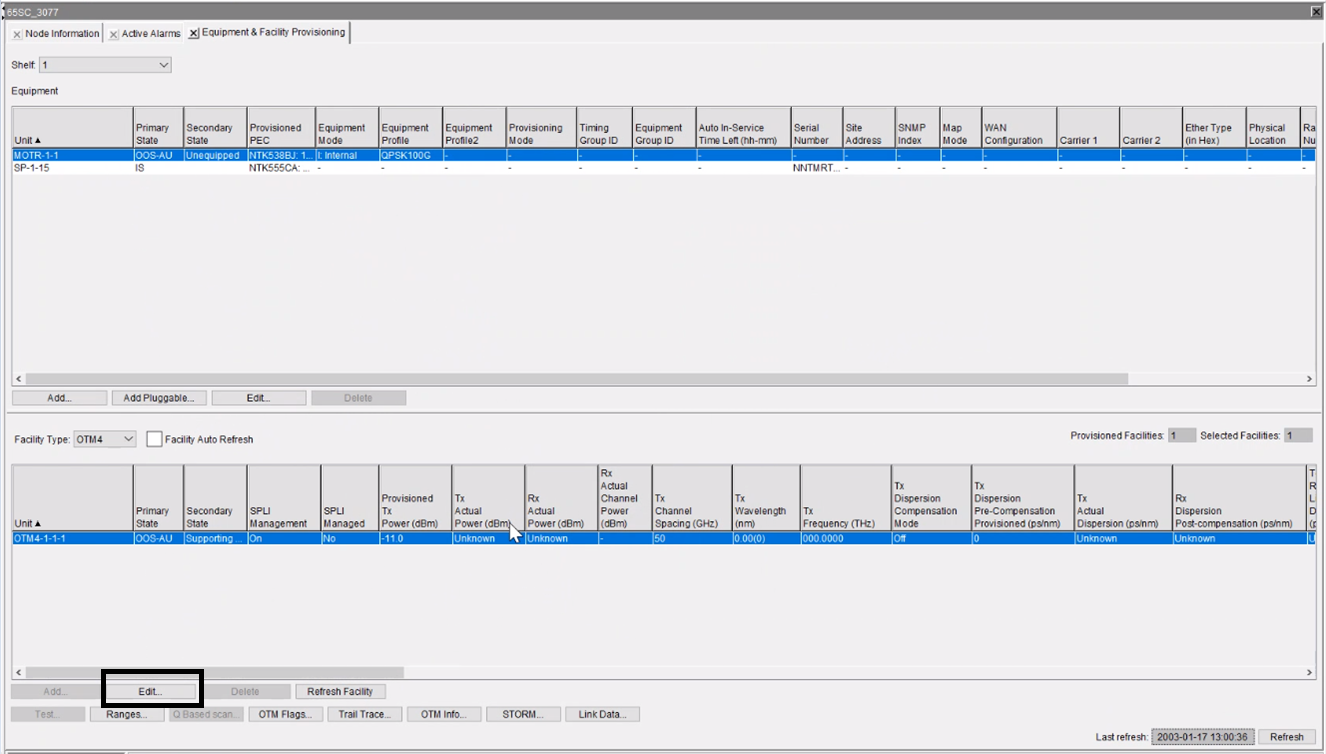 OME 6500: How to change transponder Tx power