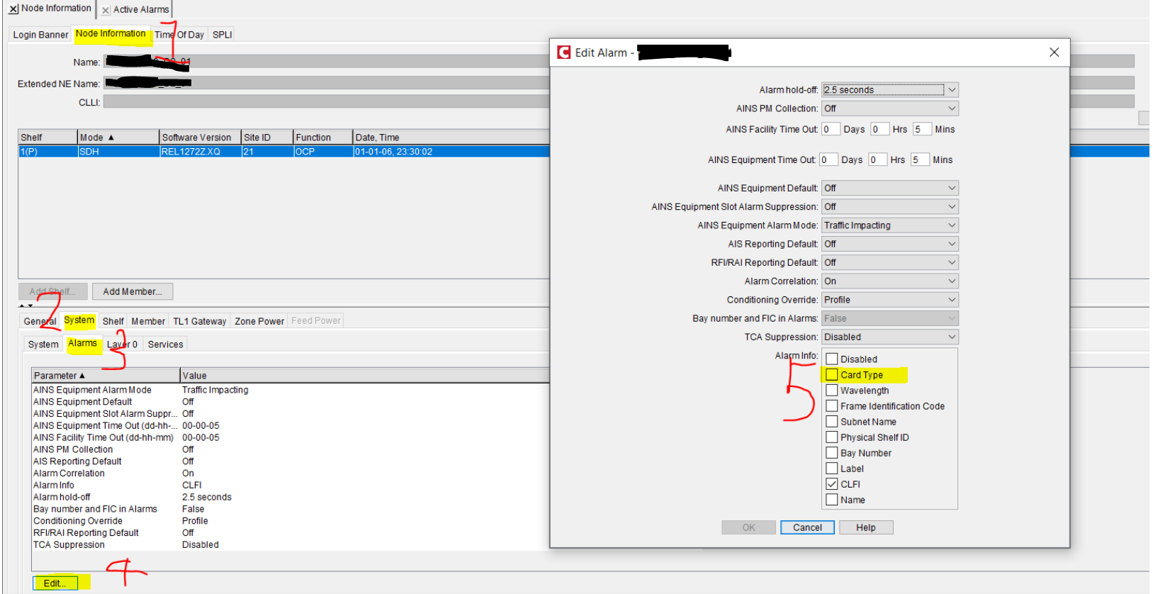 OME6500: Populating Site Manager Alarm Info Details like Card Type ...