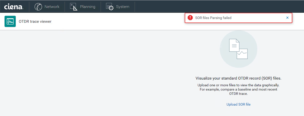 Ome 6500 Mcp Sor Files Parsing Failed Error In Otdr Trace Viewer